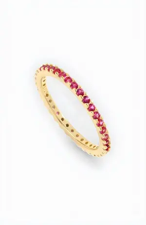 MINT & LILY Birthstone Eternity Stacking Ring July Ruby
