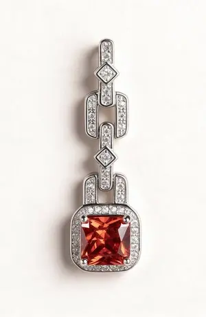 MODENAIRE Geometric Linked Square Statement Drop Earrings