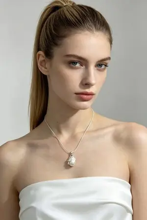 CLASSICHARMS Riri Baroque Pearl Pendant Necklace - Silver