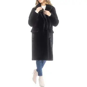 Gorski Genuine Shearling Short Coat With Patch Pockets - Black
