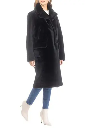 Gorski Genuine Shearling Short Coat With Patch Pockets