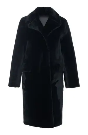 Gorski Genuine Shearling Short Coat With Patch Pockets