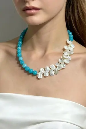 CLASSICHARMS Amazonite & Mother Of Pearl Necklace