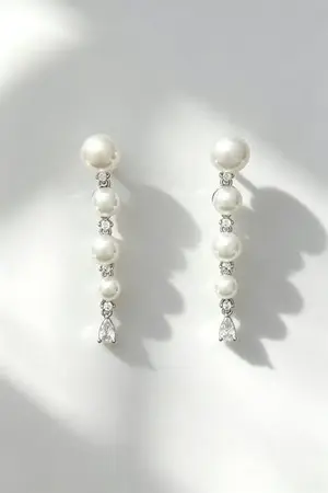 CLASSICHARMS Cascade Freshwater Pearl Dangle Earrings - Silver