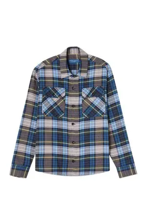 Robert Talbott Bradley Luxe Flannel Plaid Shirt Jacket