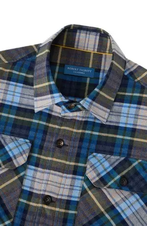 Robert Talbott Bradley Luxe Flannel Plaid Shirt Jacket