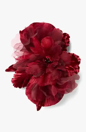 HELENA SIMON The Scarlet Orchid Floral Brooch