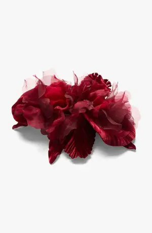 HELENA SIMON The Scarlet Orchid Floral Brooch