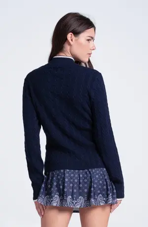 Lucky In Love Womens' Mini Cable 1/4 Zip Sweater