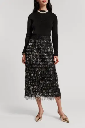 FRANCES VALENTINE Shimmy Skirt - Black