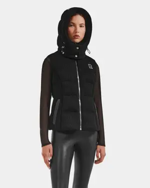 Rudsak Cassidy Women’s Knit Down Vest With Removable Hood