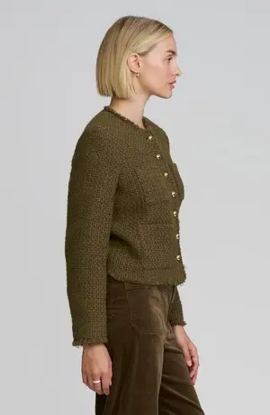 ELLE COLLECTION Heritage Tweed Jacket - Olive