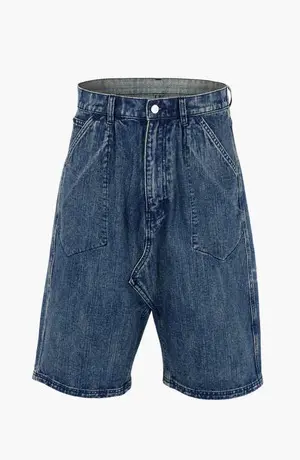 MODENAIRE Relaxed Fit Washed Denim Shorts With Utility Pockets