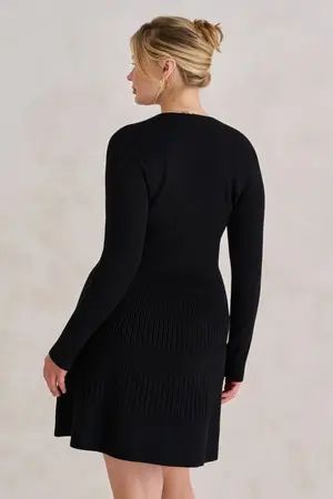 KADA The Woodland Rib Flared Dress - Ink