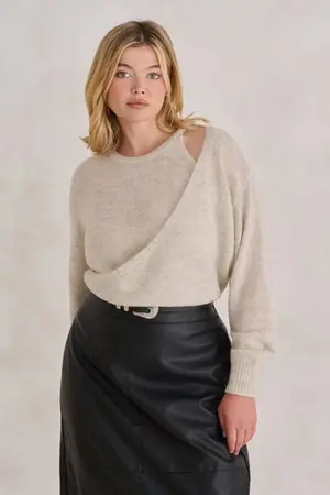 KADA The Woodland Draped Sweater - Salt