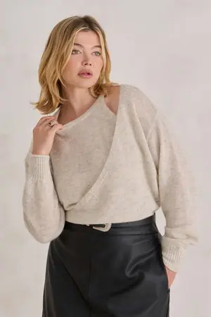 KADA The Woodland Draped Sweater - Salt