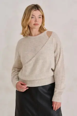 KADA The Woodland Draped Sweater - Salt