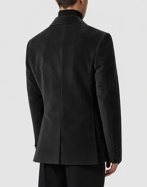 Philipp Plein Velvet Satin Lapel Dinner Blazer