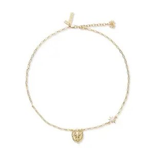Lele Sadoughi Leo Zodiac Necklace - Gold