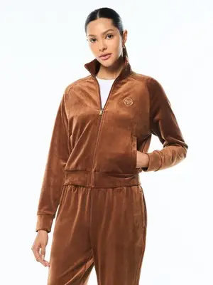 SERGIO TACCHINI Anita Velour Track Jacket - Tortise Shell