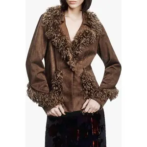 Anna Sui Faux Suede Jacket - Mocha