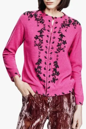 Anna Sui Beaded Knit Cardigan
