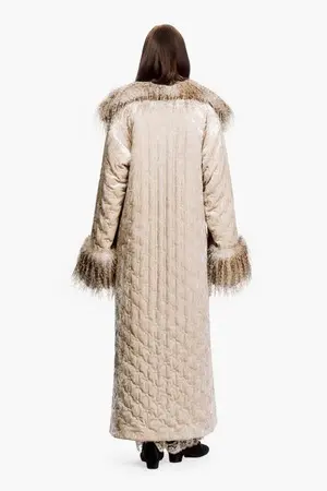 Anna Sui Quilted Velvet Duster Coat