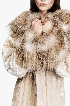 Anna Sui Quilted Velvet Duster Coat
