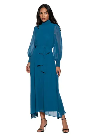 ALEXIA ADMOR Thiago Blouson Sleeves Dress - Teal