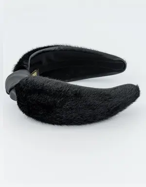 Alexandre De Paris Blizzard Faux Fur And Leather Headband