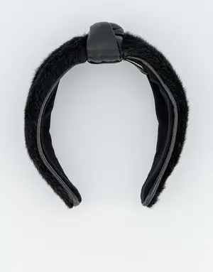 Alexandre De Paris Blizzard Faux Fur And Leather Headband