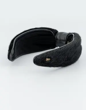 Alexandre De Paris Blizzard Faux Fur And Leather Headband