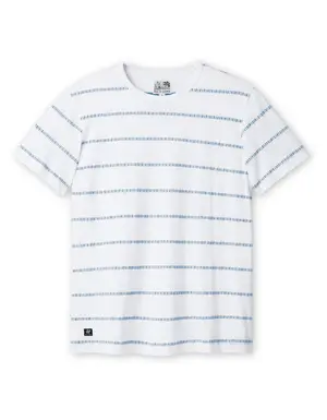 BAJA LLAMA Ivory Morris Code Onassis Jacquard Tee - Multicolor