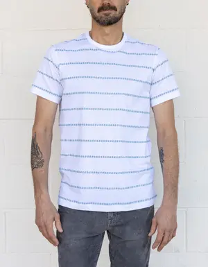 BAJA LLAMA Ivory Morris Code Onassis Jacquard Tee
