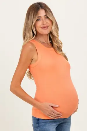 PINKBLUSH Ribbed High Neck Tank Top