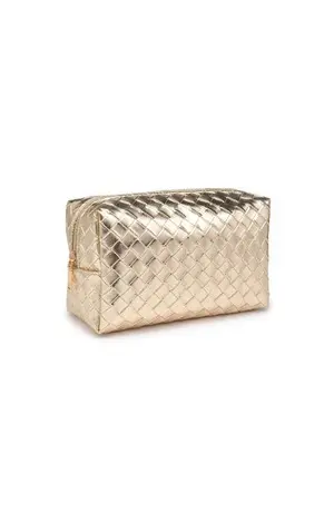 URBAN ESSENTIALS Weave & Wander Cosmetic & Travel Organizer Pouch - Gold