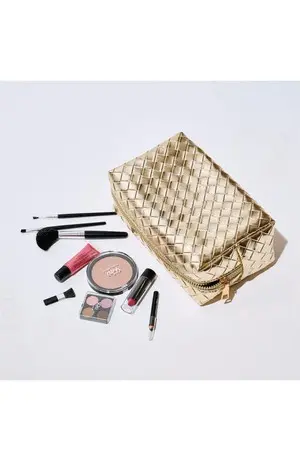 URBAN ESSENTIALS Weave & Wander Cosmetic & Travel Organizer Pouch - Gold