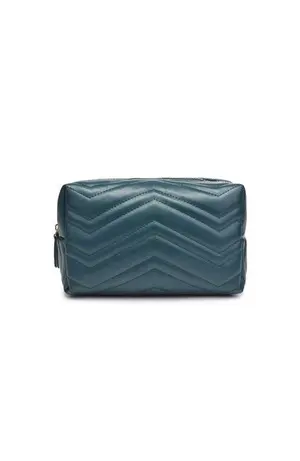 URBAN ESSENTIALS Chic Stitch Cosmetic & Travel Organizer Pouch - Emerald