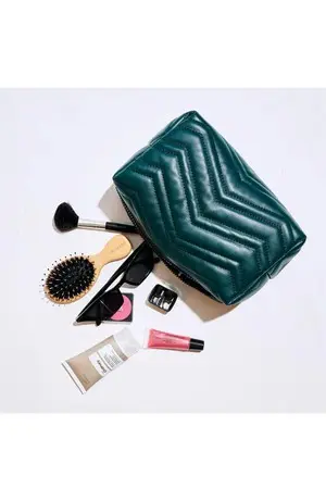 URBAN ESSENTIALS Chic Stitch Cosmetic & Travel Organizer Pouch - Emerald