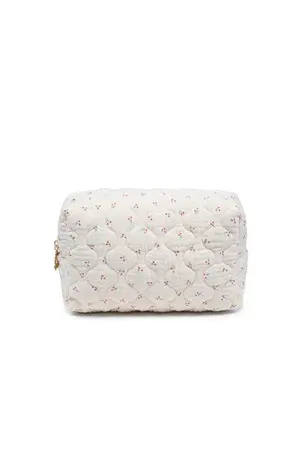 URBAN ESSENTIALS Quilted Keeper Cosmetic & Travel Organizer Pouch - Cherry