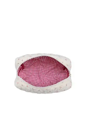 URBAN ESSENTIALS Quilted Keeper Cosmetic & Travel Organizer Pouch - Cherry