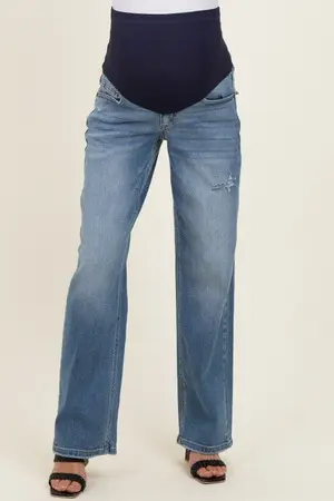 PINKBLUSH Baggy Maternity Jeans - Blue