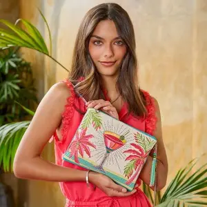 MARY FRANCES ACCESSORIES Palm Paradise Crossbody Handbag