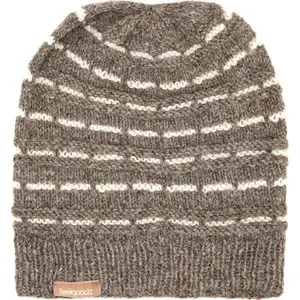 FEELGOODZ Women’s Artisan Hand-knit Striped Wool Slouchy Cap - Fallow