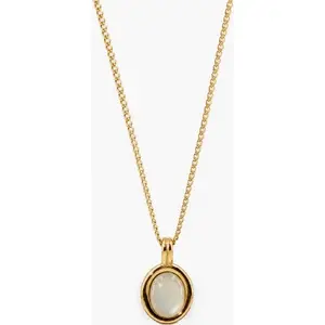 MEIDEYA Oval Moonstone Necklace - Gold
