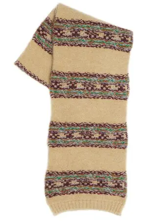 Dries Van Noten Team Scarf In Beige - Ecru