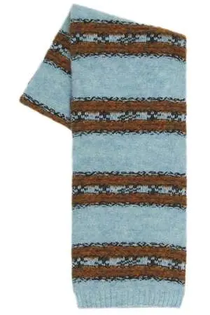 Dries Van Noten Team Scarf In Beige - Light Blue