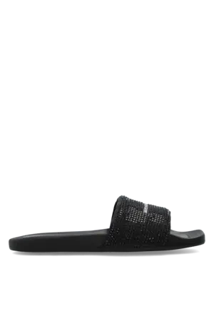 Alexander Wang Sequin-embellished Rubber Slides - Black