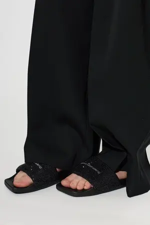 Alexander Wang Sequin-embellished Rubber Slides - Black