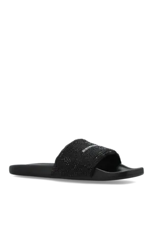 Alexander Wang Sequin-embellished Rubber Slides - Black